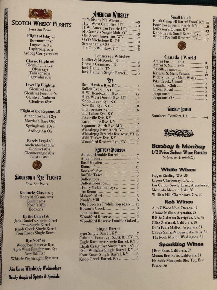 Menu at The Irish Lion Restaurant & Pub, Bloomington