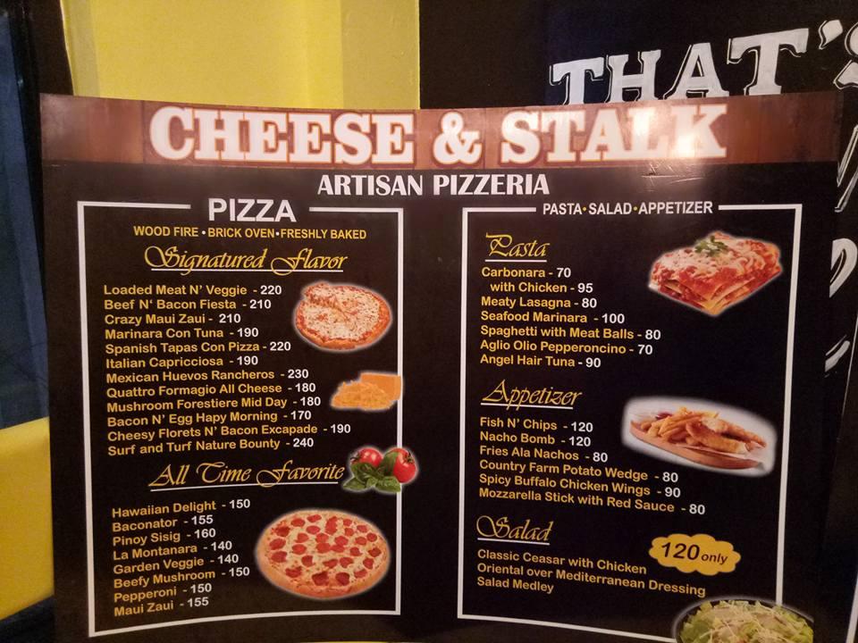 Menu at Planet CNS restaurant, Luna
