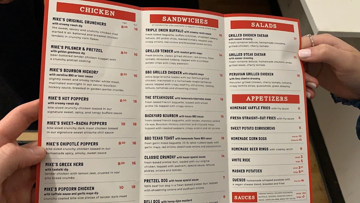 Menu at Mike's Chicken restaurant, Lakewood Township