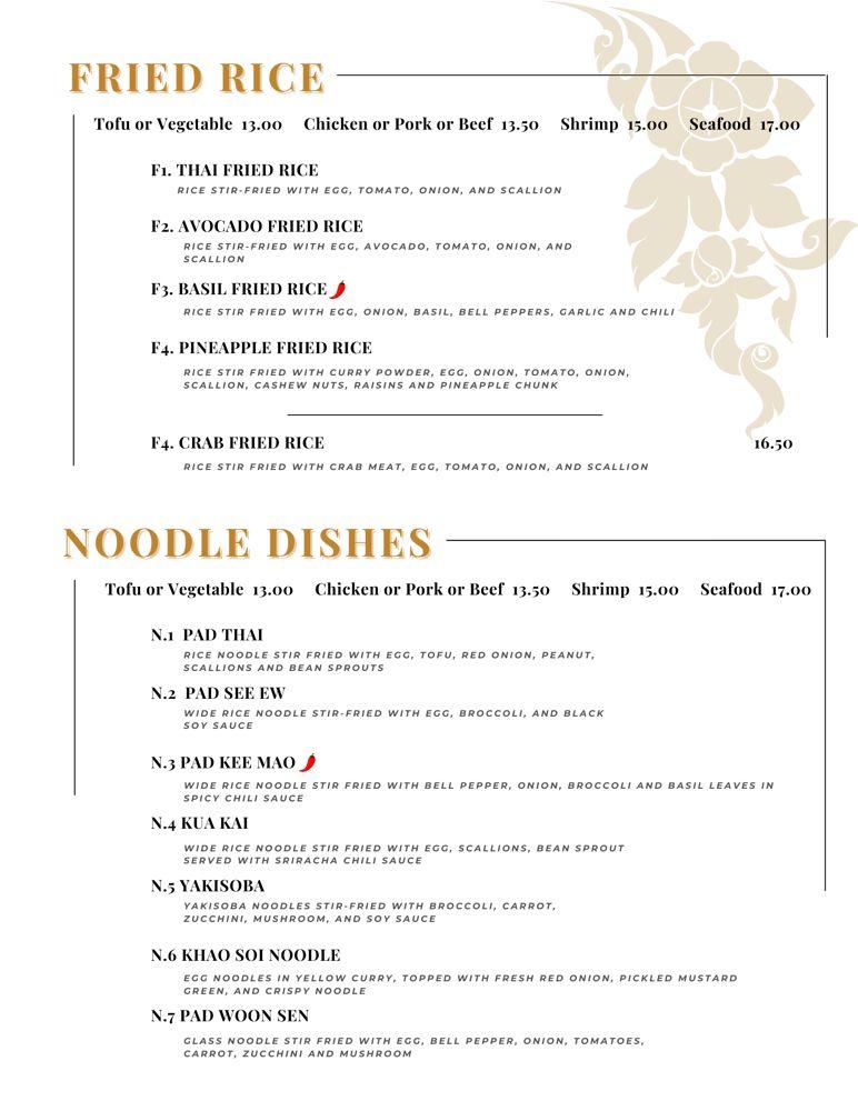 Menu at Thai Smile restaurant, Waterbury
