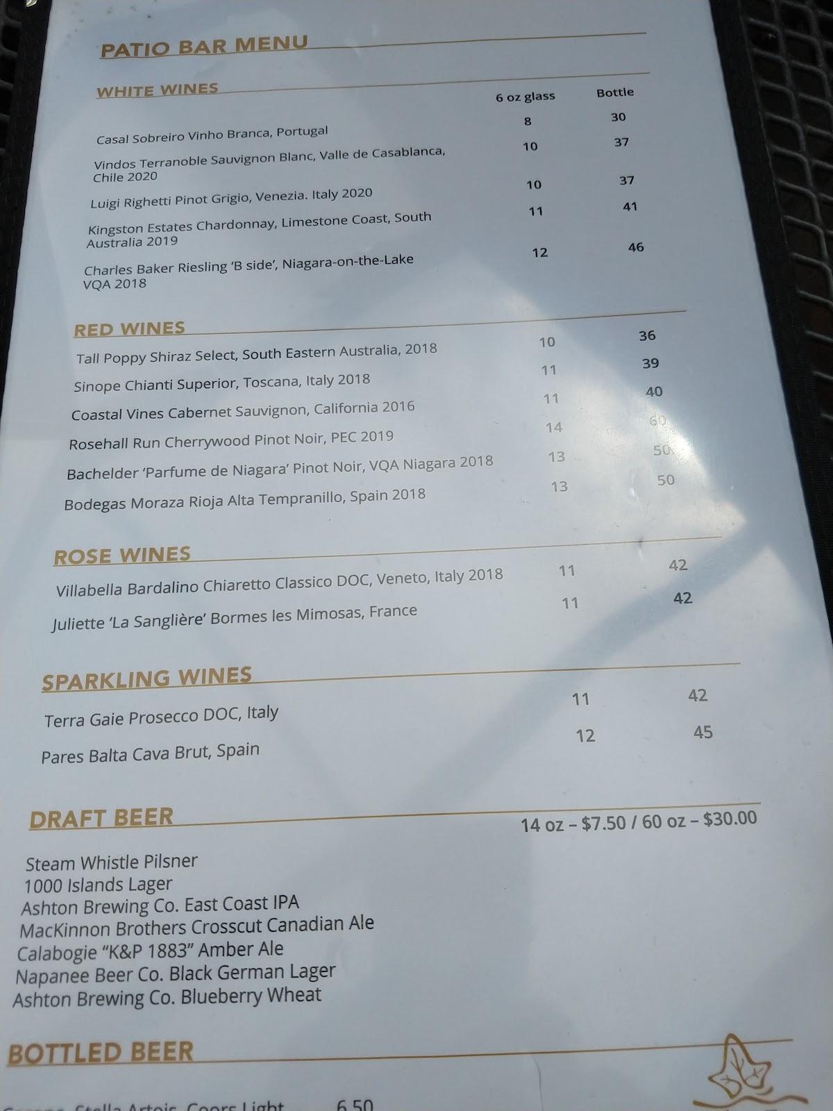 Menu at The Ivy Restaurant, Canada, 61 Shipmans Ln