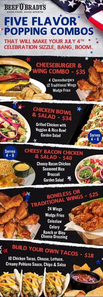 Menu At Beef O Brady S Pub Bar Wadsworth