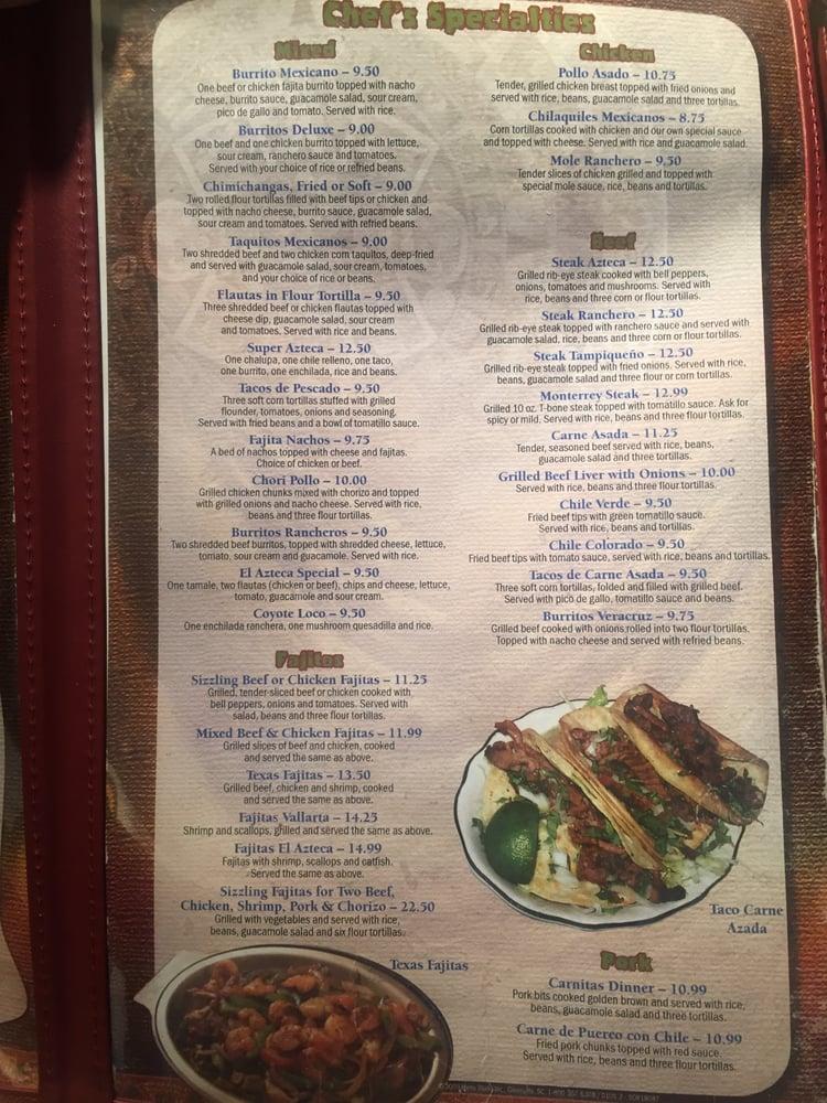 Menu at El Azteca - Norfolk restaurant, Norfolk, E Little Creek Rd