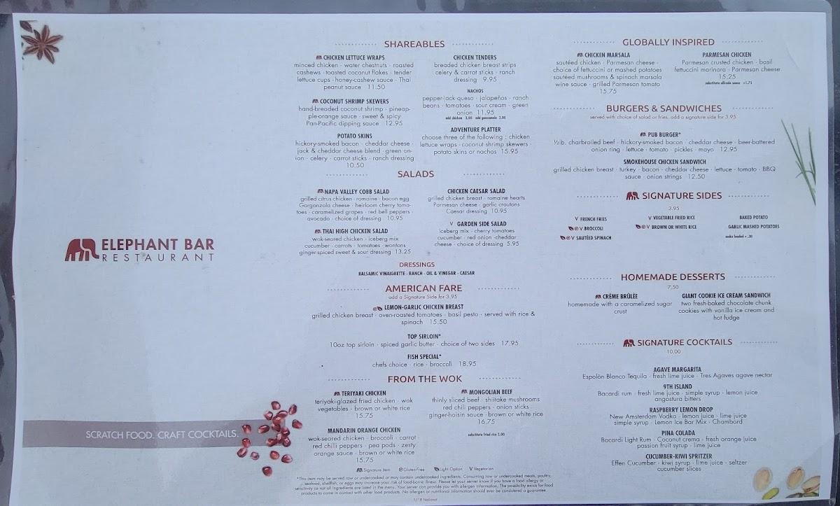 Menu at Elephant Bar, Albuquerque, Louisiana Blvd NE