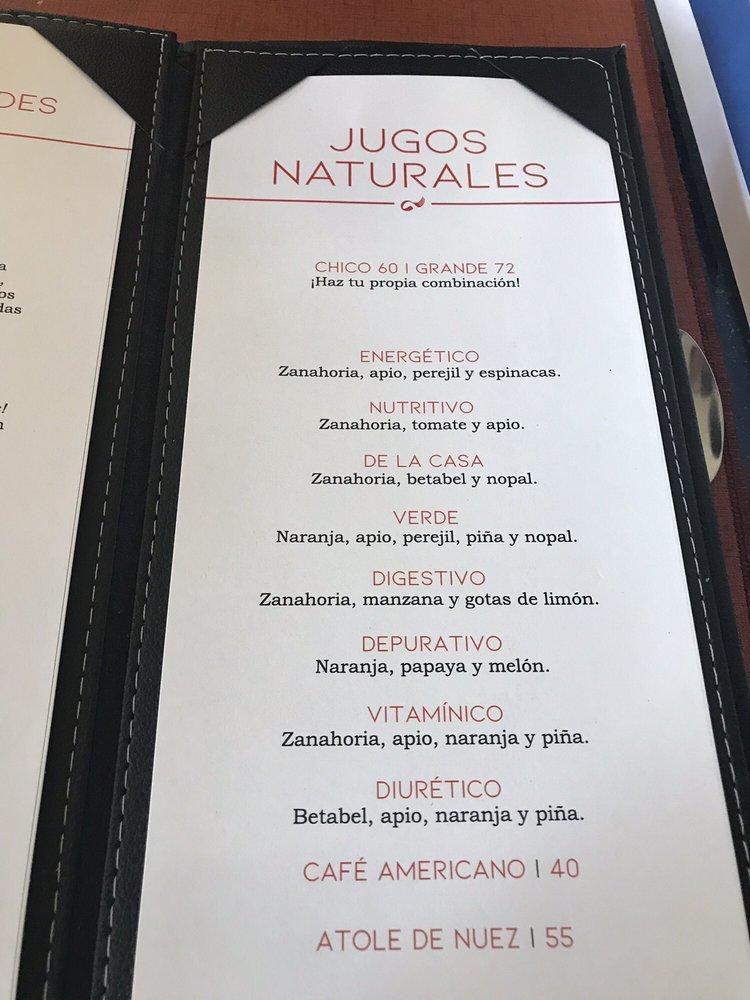 Menu at Marenca restaurant, Tijuana, P.º de los Héroes 70