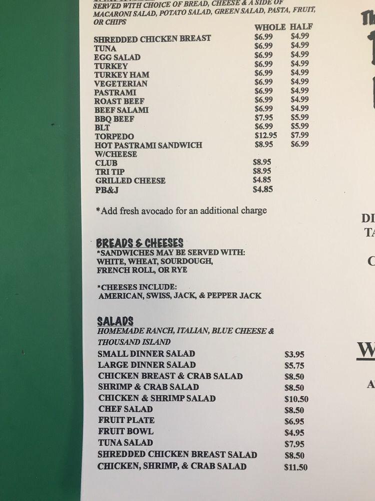 Menu at Tropical Delights desserts, Brawley