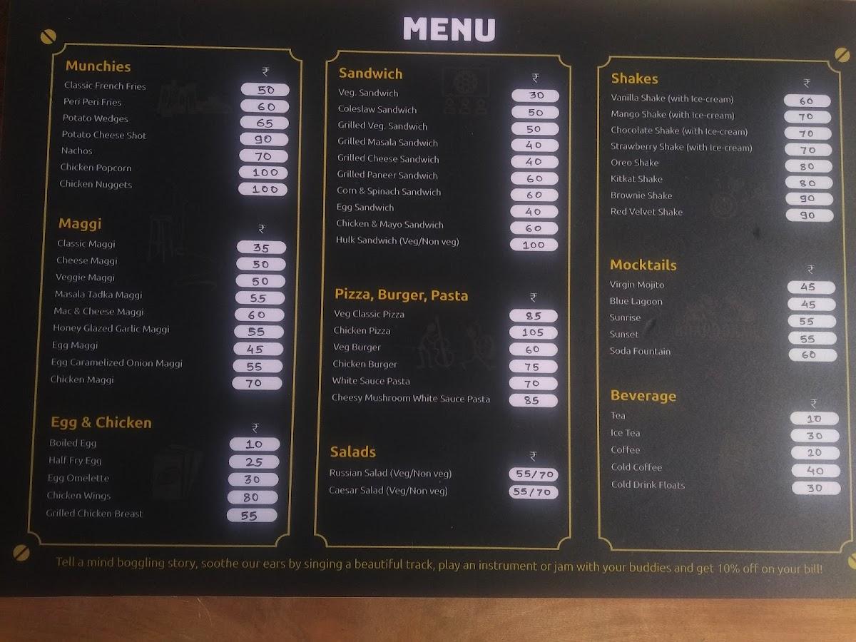 Menu at FAM BAM Cafe, Kolhapur
