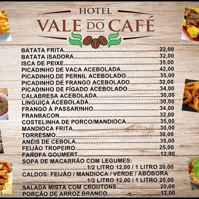 Menu at Vale Do Café, Machado