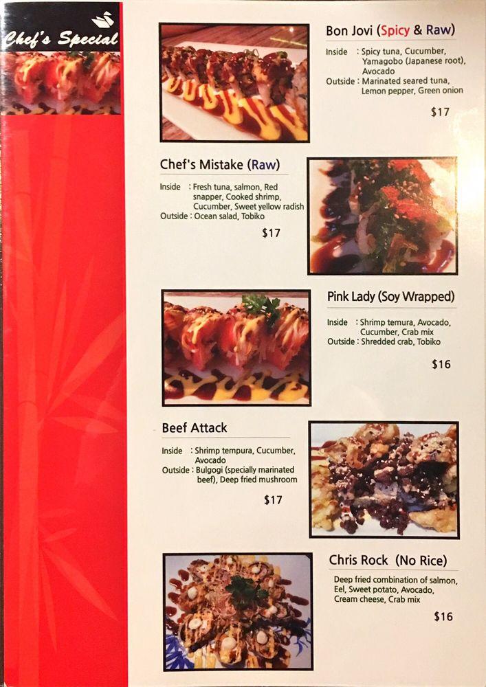 Menu at reHARU Sushi restaurant, Anchorage