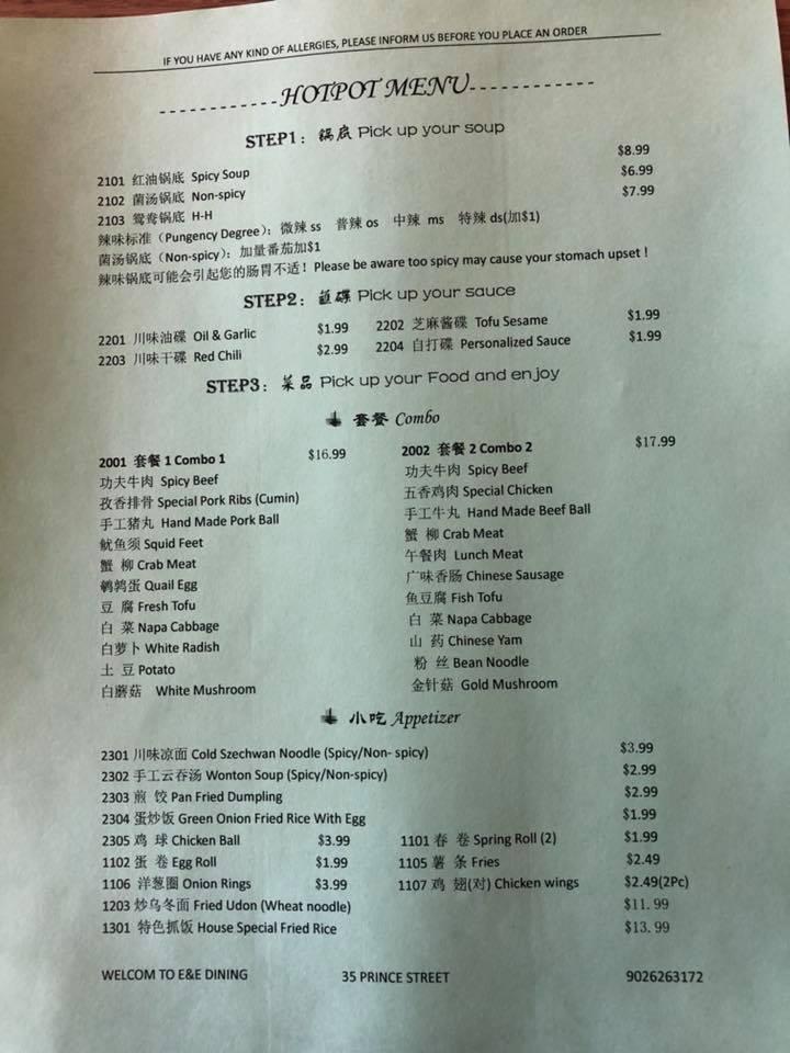 Menu at Eat & Enjoy restaurant, Charlottetown