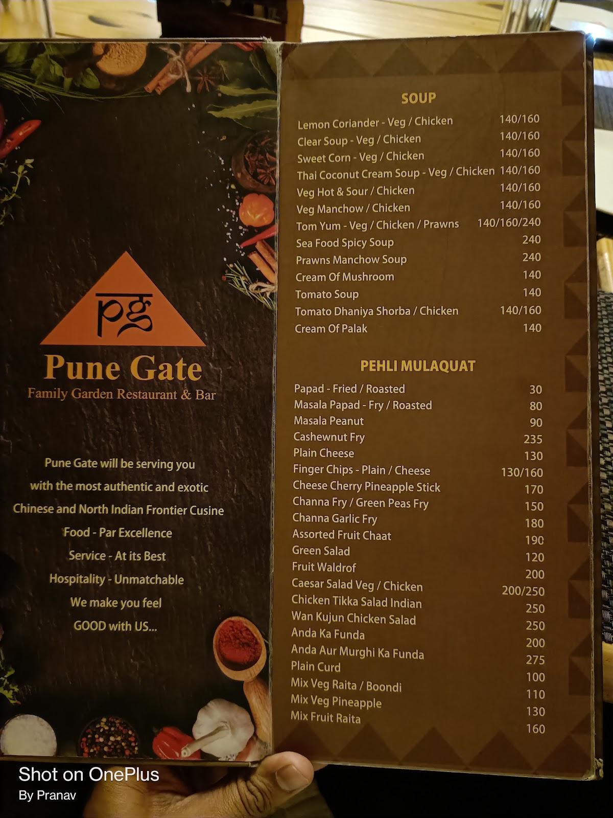 Menu at Hotel Pune Gate Garden Family Restaurant, Pimpri-Chinchwad