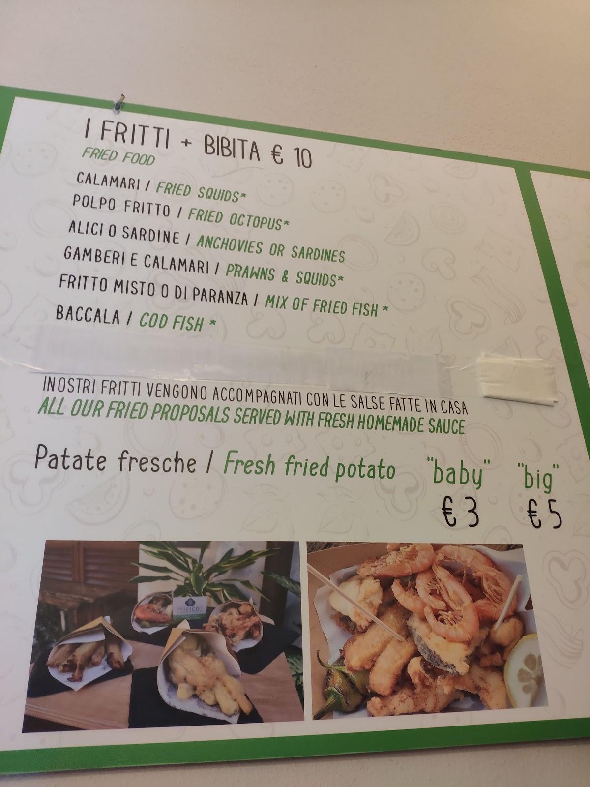 Menu at Tipico Street Food Alghero fast food, Alghero