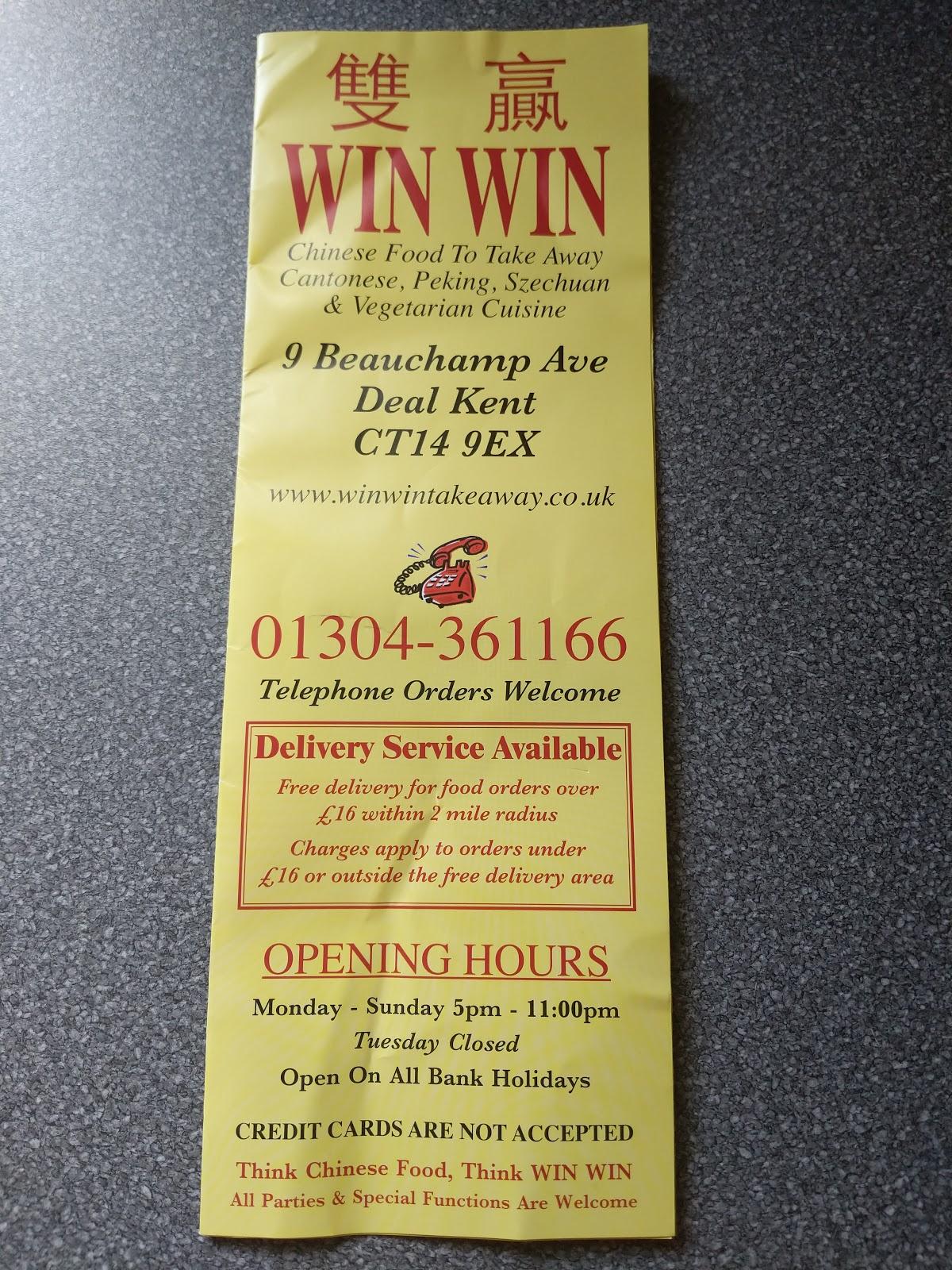 Win Win Chinese Takeaway, Deal - Restaurant menu, prices and reviews