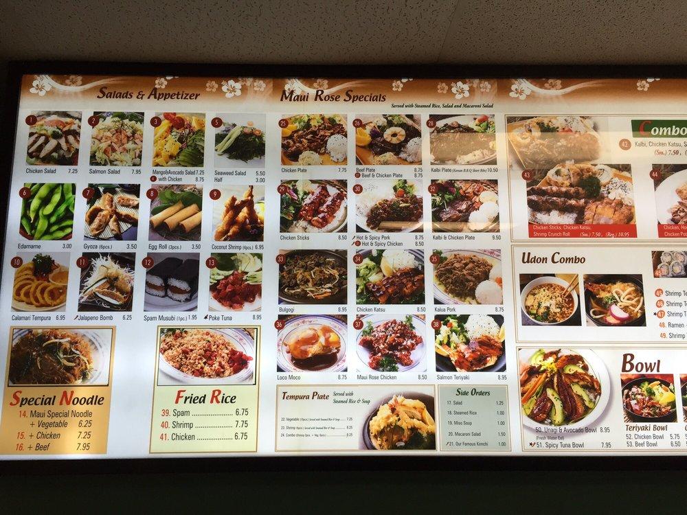 Menu at Maui Rose BBQ, Las Vegas