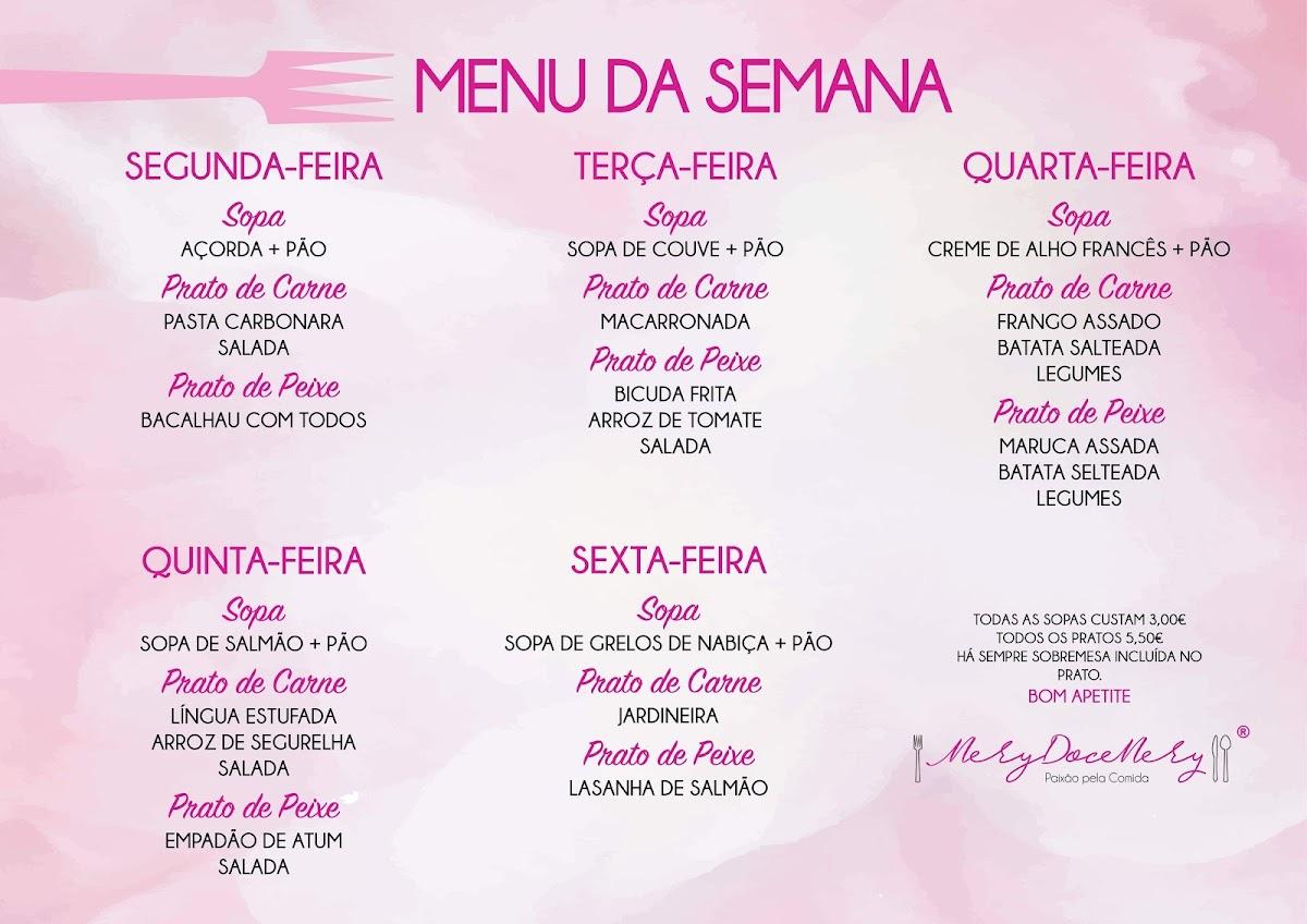 Menu at Mery Doce Mery restaurant, Funchal