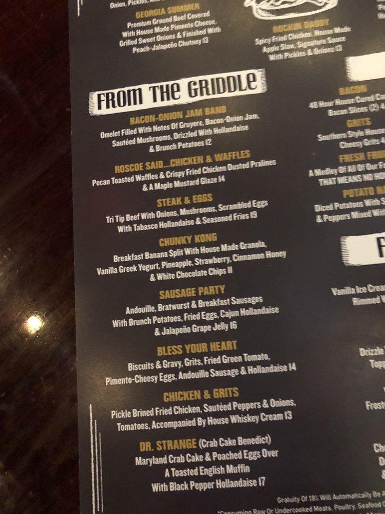 Carta de Over The Top Burger Bar, Buford