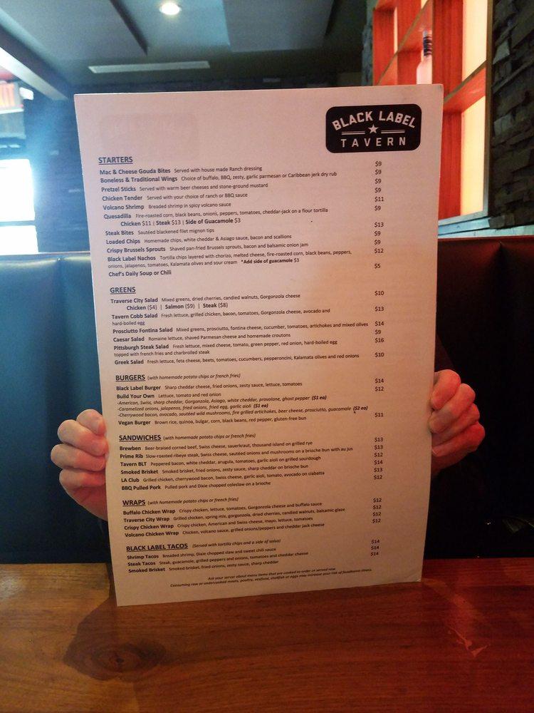Menu at The Black Label Tavern Livonia pub & bar, Livonia