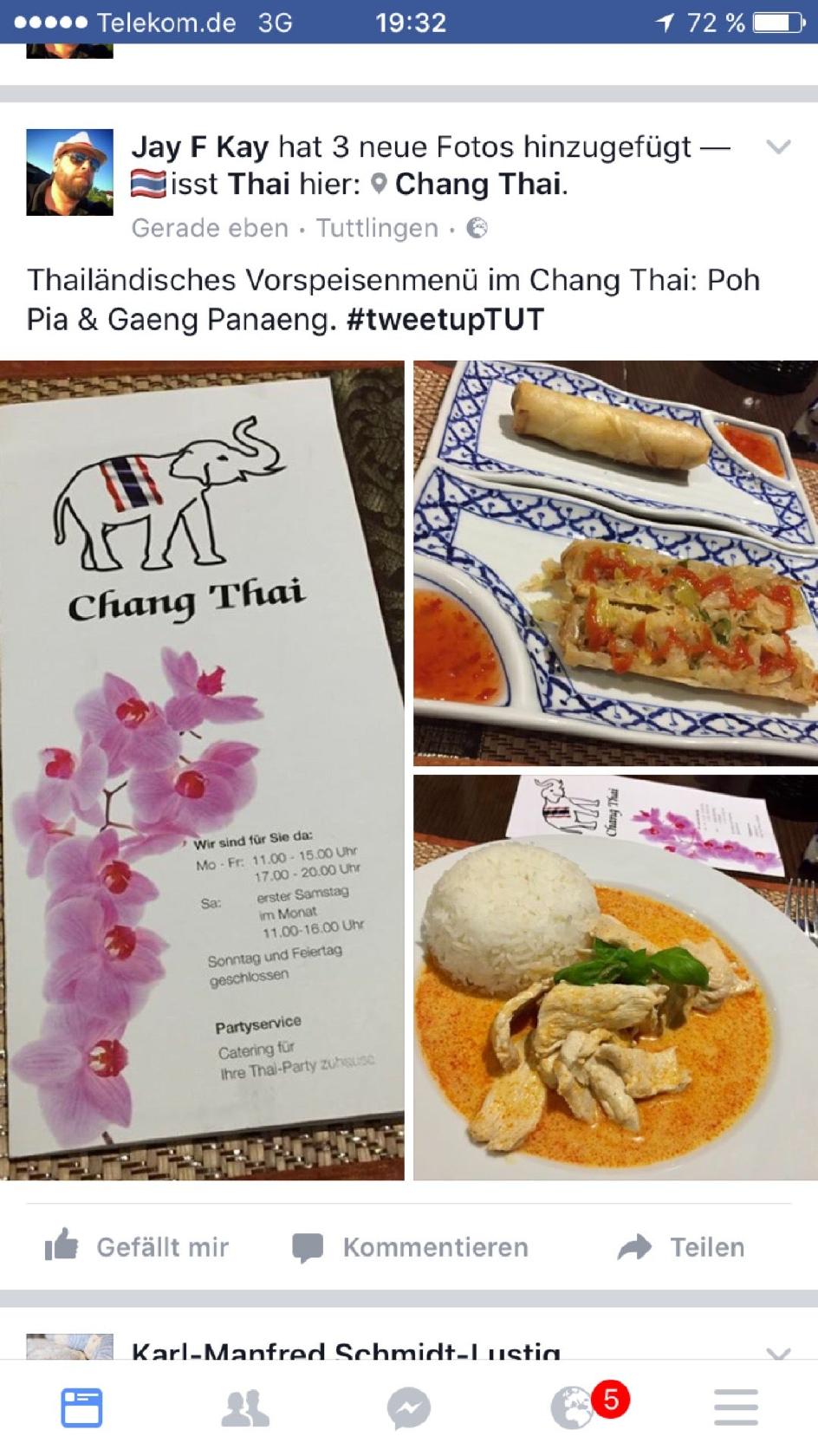 Speisekarte von Mai Chang Thai restaurant, Tuttlingen, u. Hauptstraße 16