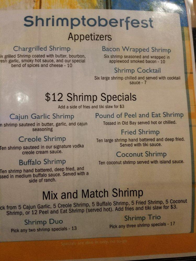 Menu at Tiki West Raw Bar and Grill, Tavares