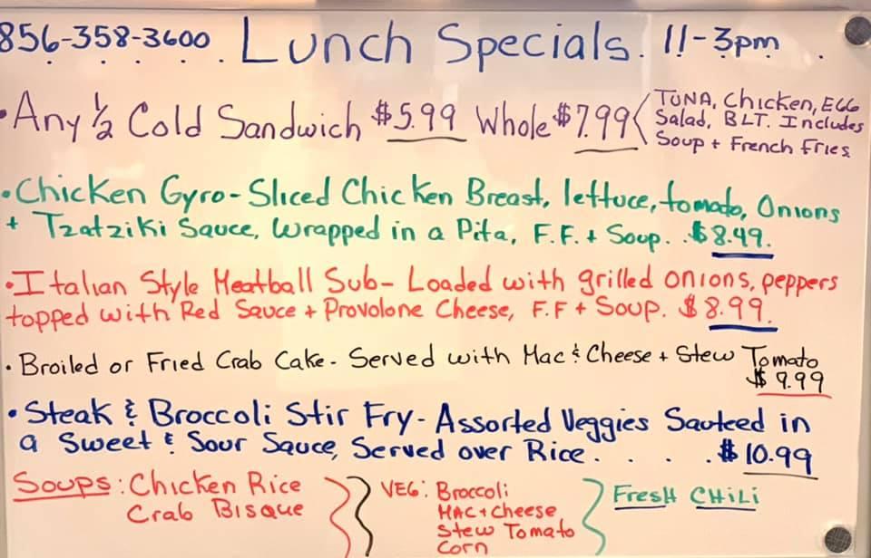 Menu at Elmer Diner Restaurant, Elmer, 41 Front St
