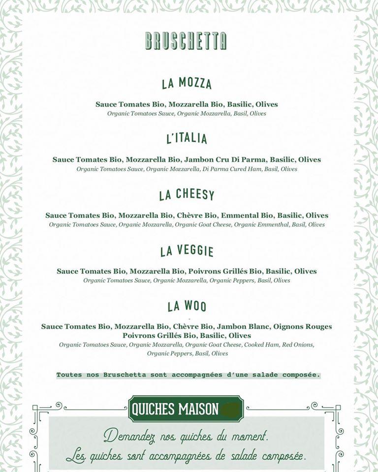 Menu at Woo Monaco restaurant, Monaco-Ville