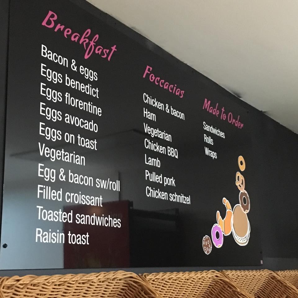 Menu at Indulgence Bakery Cafe, Kyneton