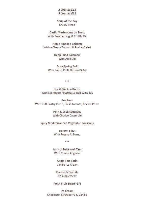 Menu at Inkwell Bar, Leeds