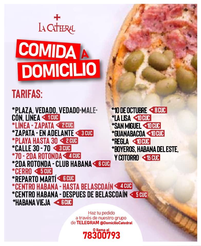Menu at La Catedral restaurant, Havana, Calle 8 e/ Calzada y 5ta. Vedado