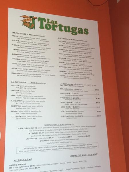 Menu at Las Tortugas Thornton Mexican Sandwiches restaurant, Thornton ...