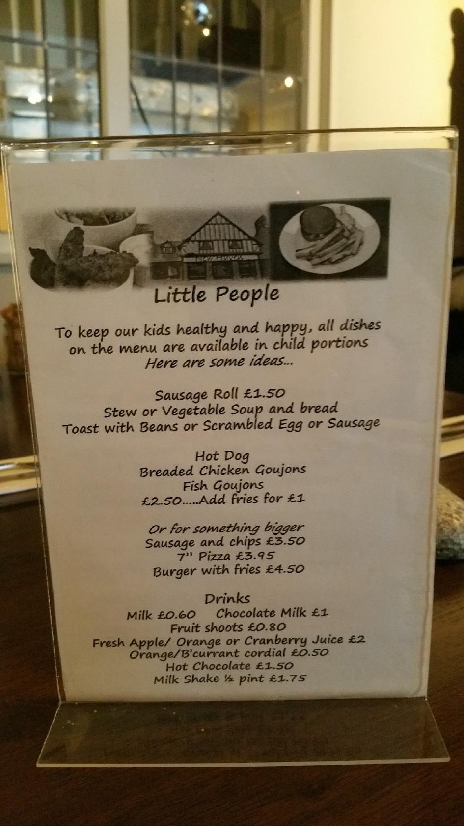 Menu at New Haven cafe, Lurgan