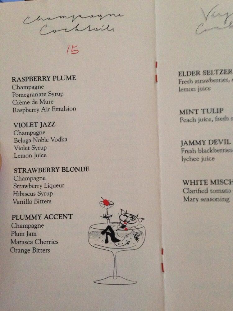 Menu at Chiltern Firehouse restaurant, London