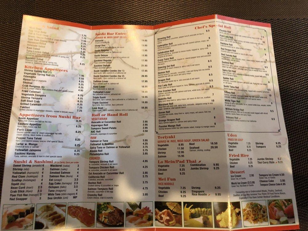 Menu at General House Asian Cuisine & Sushi restaurant, Glen Burnie
