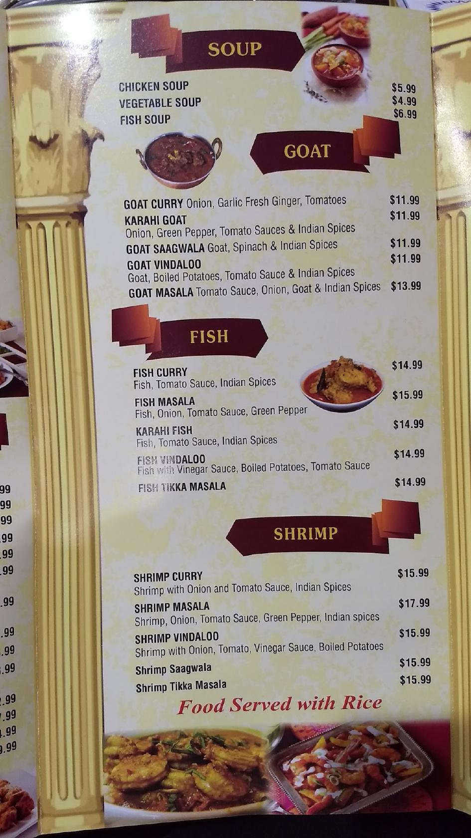 Menu at India Cafe, New York City, Lefferts Blvd