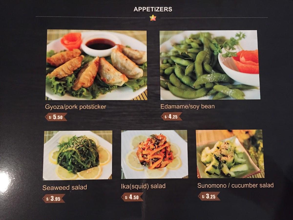 Menu at Momiji Japanese Restaurant, Canby