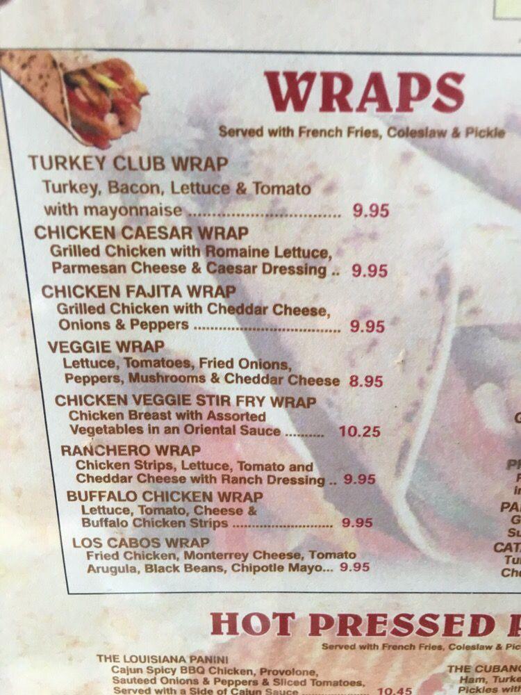 Menu at Pete's restaurant, Rhinebeck