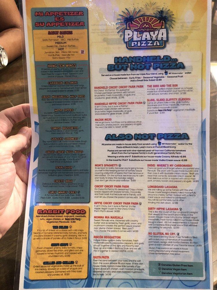 Menu at Playa Pizza pizzeria, Bay Lake, Reams Rd Suite 108