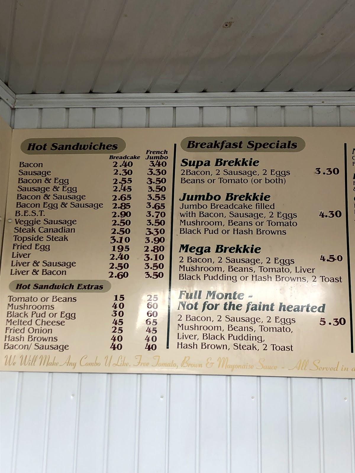 Menu at Supa Snax restaurant, Sheffield