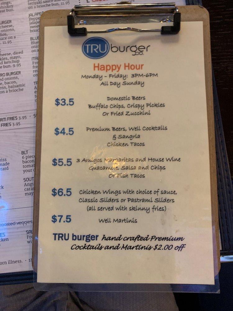 Menu at Tru Burger Co. pub & bar, Phoenix, N Central Ave