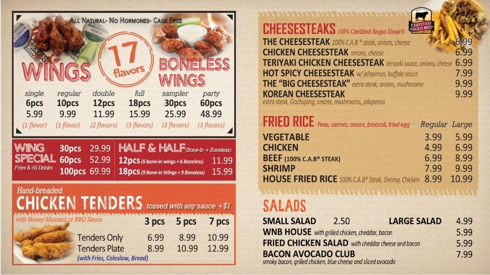 Menu at WNB Factory, Braselton, Hamilton Mill Pkwy