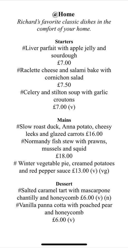 Menu at Augustus Restaurant, Taunton