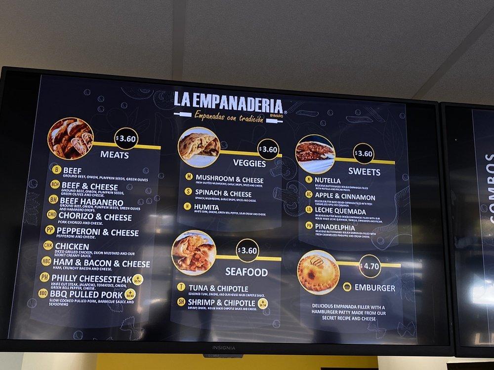 Menu at La Empanaderia restaurant, El Paso