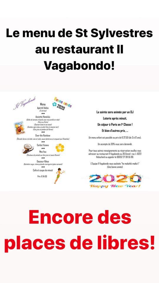 Speisekarte von Restaurant Il Vagabondo, Hobscheid, 26 Grand-Rue