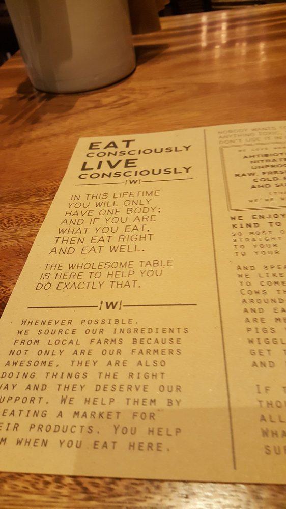 Menu at The Wholesome Table BGC restaurant, Taguig, Central Square