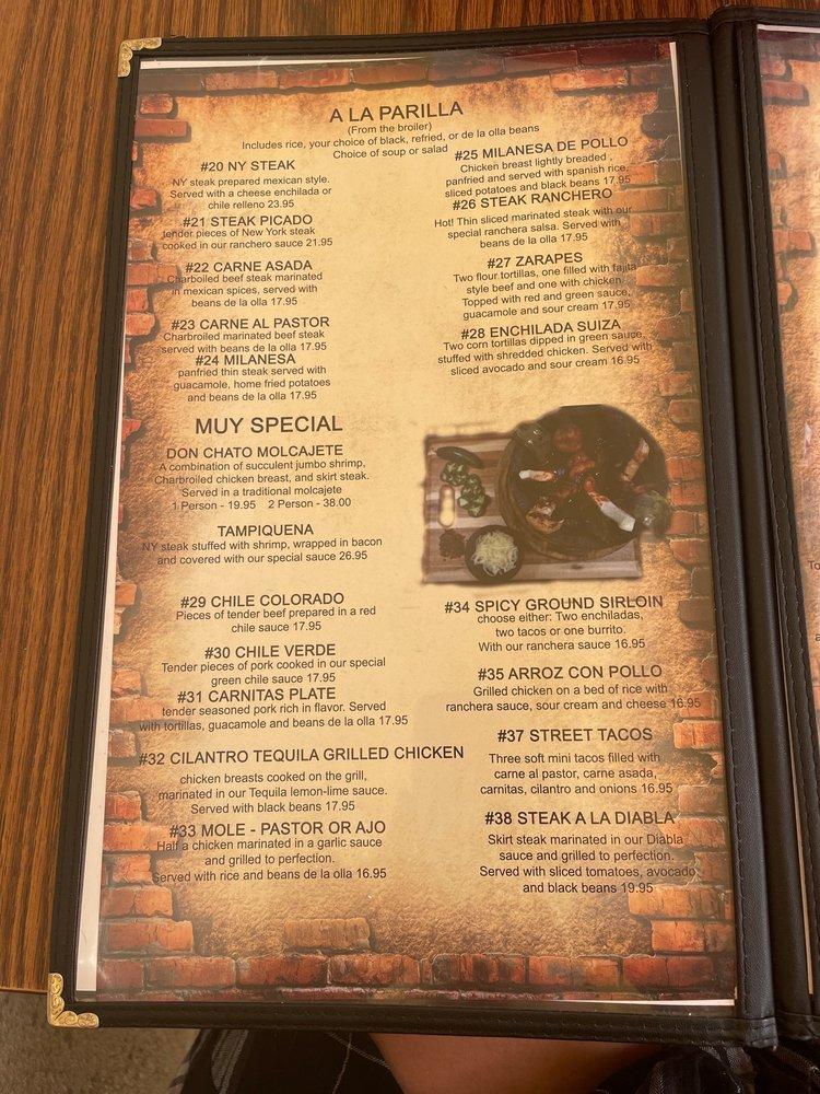 Menu at Don Chato Mexican Restaurant, Palmdale