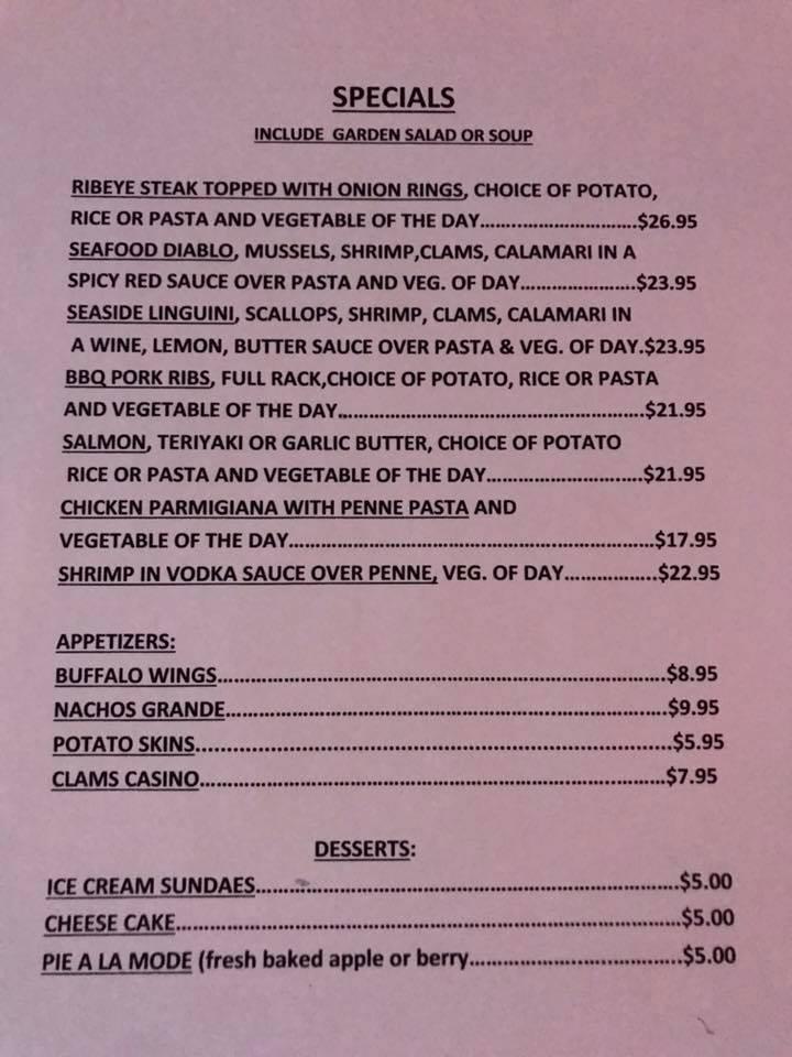 Menu at Garvey's Family Restaurant and Pub, Monroe Township