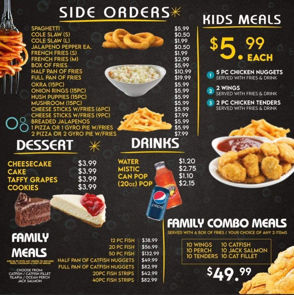 Menu at Sharks fish and chicken fast food, Crest Hill