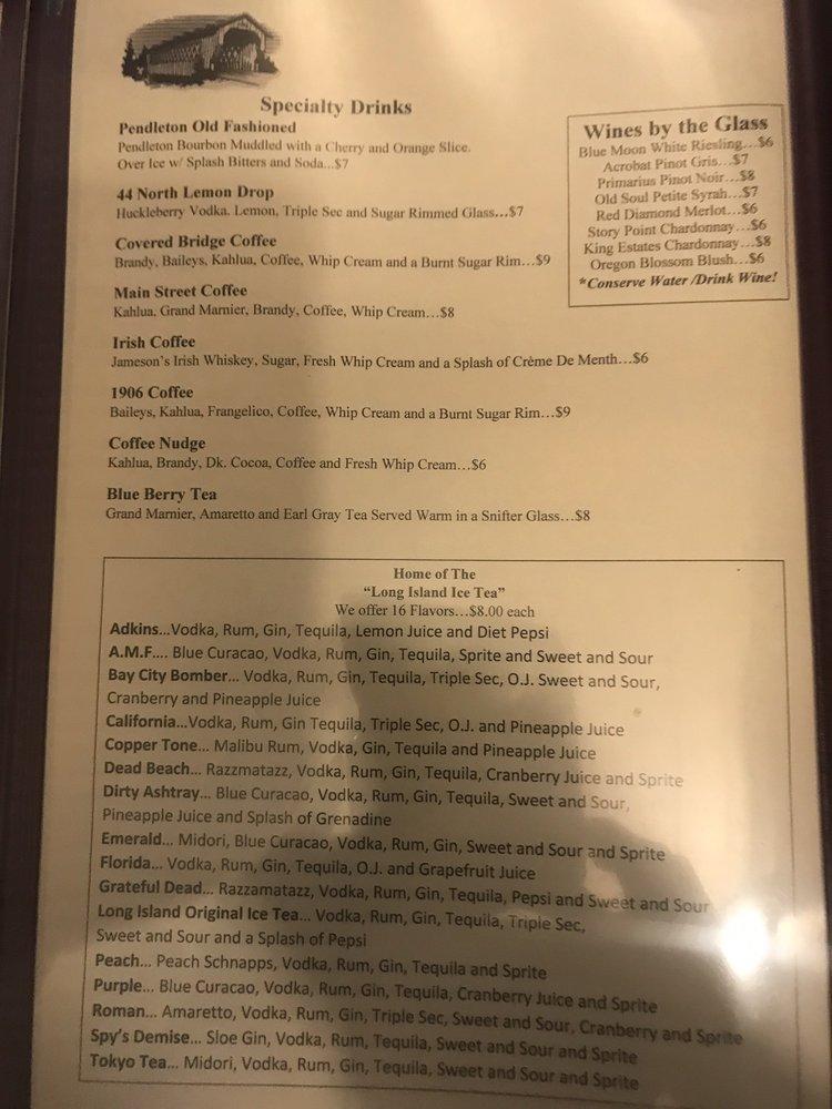 Menu at Stacy's Covered Bridge Restaurant, Cottage Grove