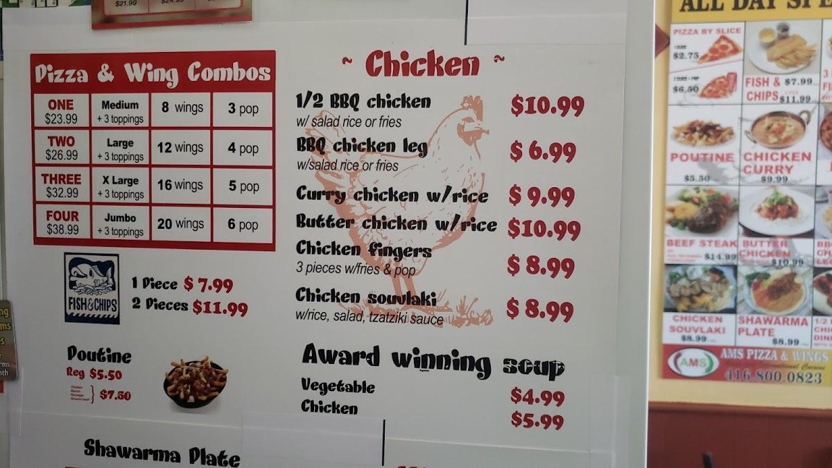 Menu at Ams Pizza & Wings - Appu's Bistro restaurant, Toronto