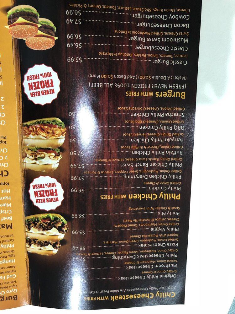 Menu at Fat Sam's Philly Steaks restaurant, Hammond