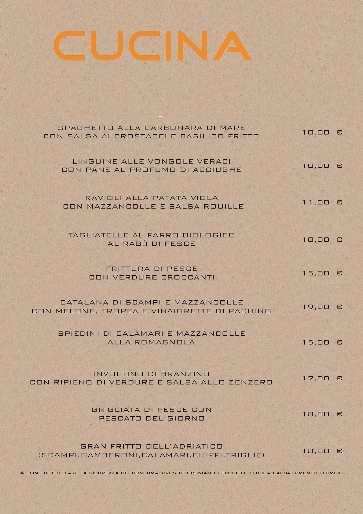 Menu da Mangiamò pizzeria, Sassuolo, Via Venezia